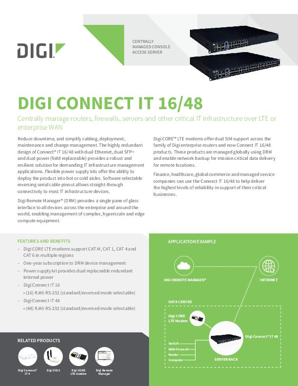 Digi Connect IT 16/48 - Centrally manage routers, firewalls, servers ...