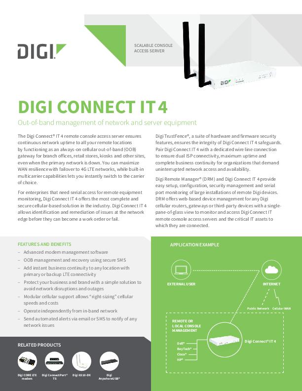 Digi Connect IT 4 Console Server - Out-of-band management of network ...