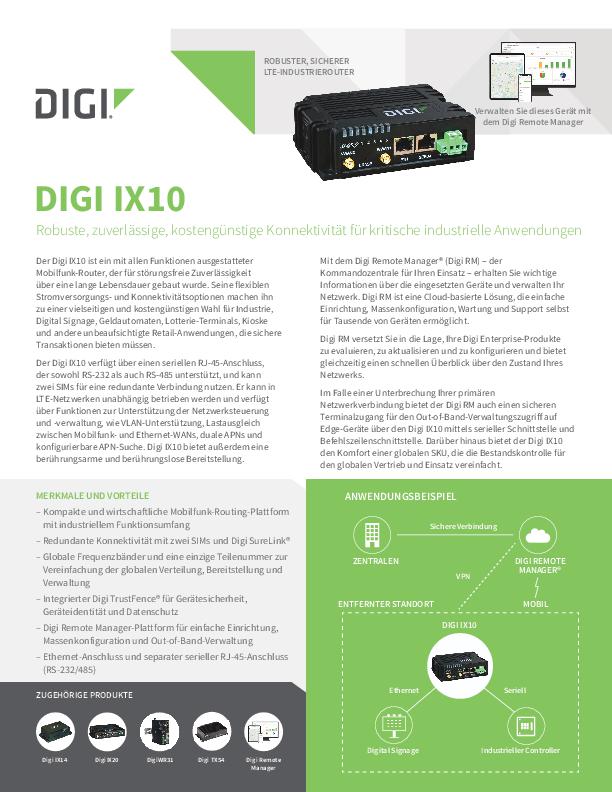 Digi IX10 Datasheet | Rugged, Secure LTE Industrial Router | Digi ...