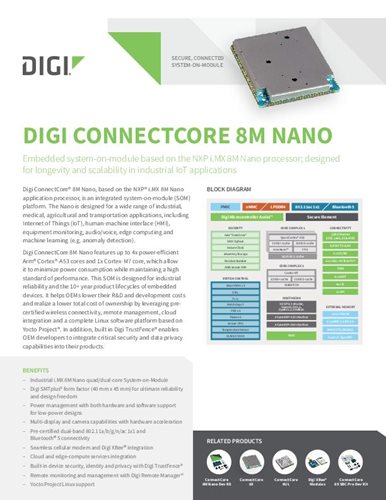Digi ConnectCore 8M Nano Datasheet | Digi International