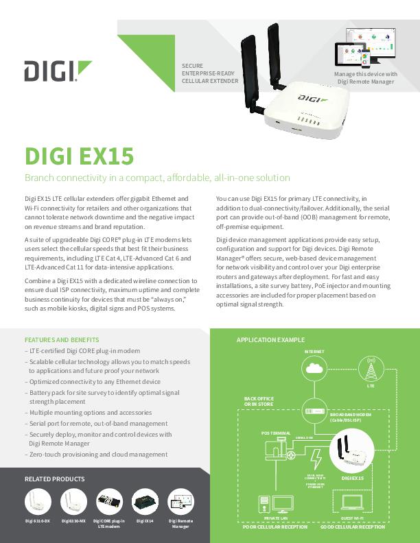 Digi EX15 Datasheet | Digi International