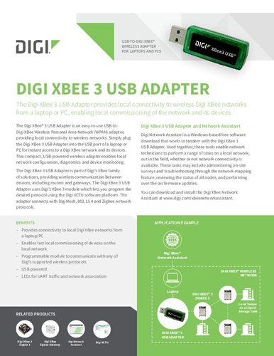Digi XBee 3 USB Adapter Datasheet | Digi International