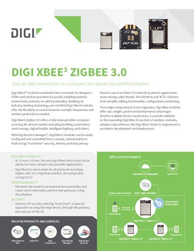 Digi XBee 3 Zigbee 3.0 Datasheet | Digi International Digi XBee 3 Zigbee 3.0 Datasheet | Digi International