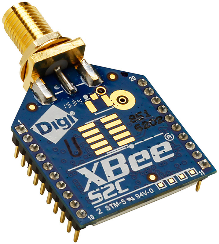 XB24CDMSIT-001 - XBee S2C DigiMesh 2.4 through-hole module w/ RPSMA ...